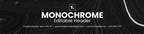Free Monochrome Editable Header Template To Edit Online