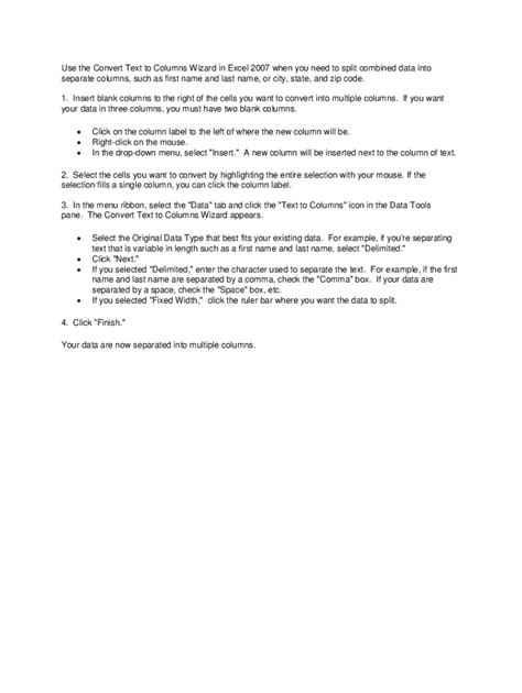 Fillable Online How To Split Cells In Excel Text To Columns Flash Fill And Fax Email Print
