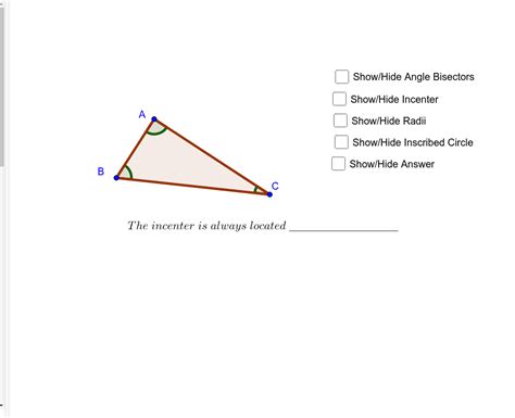 Concurrency Of Angle Bisectors Of A Triangle