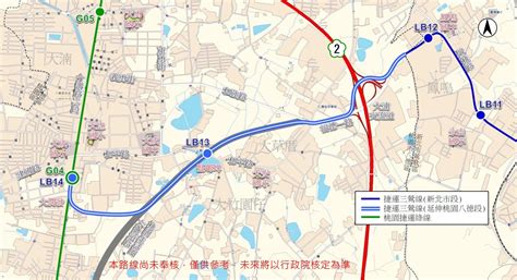 臺北市政府捷運工程局 多媒體物件 三鶯線延伸桃園八德段路線圖