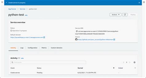 Creating An App Runner Service Aws App Runner
