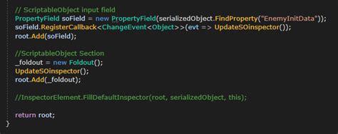 Ui Toolkit Uielementsを使ってscriptableobjectのインスペクターをゲームオブジェクト側に表示する方法 Inspectorelement