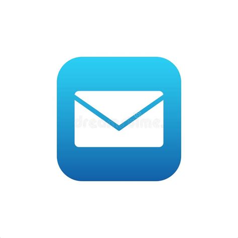 Mail Application Icon For Mobile Phone Email Logo With Blue Gradient Stock Vector