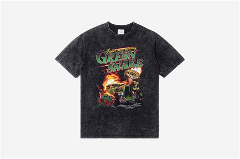 큐티에잇 가먼츠 그린 스네이크 셀파 워시드 티 블랙 Qt8 Garments Kream