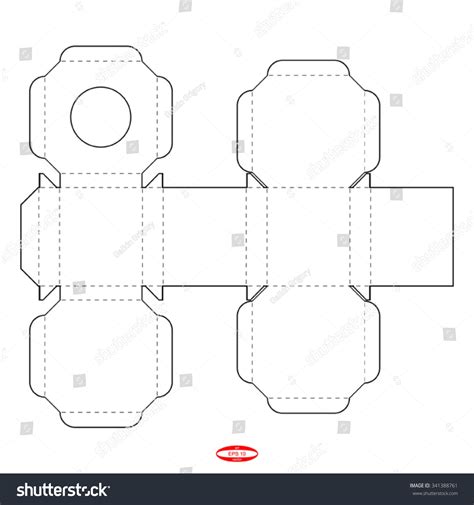 Abstract Packaging Box Lid Template Isolated Stock Vector Royalty Free 341388761