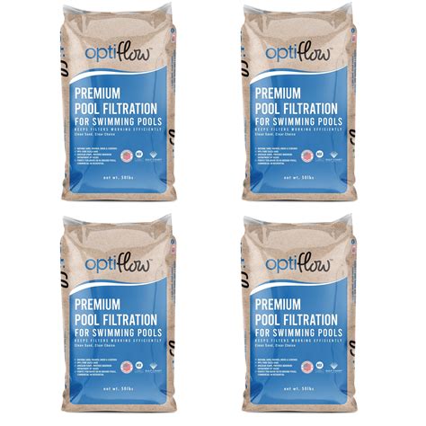 Optiflow 50 Pound Premium Pool Filtration Angular Sand 4 Pack