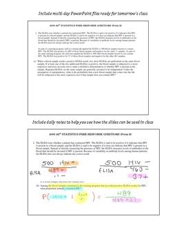 AP Stats Statistics Probability Unit Powerpoint Tests Quizzes Keys Notes