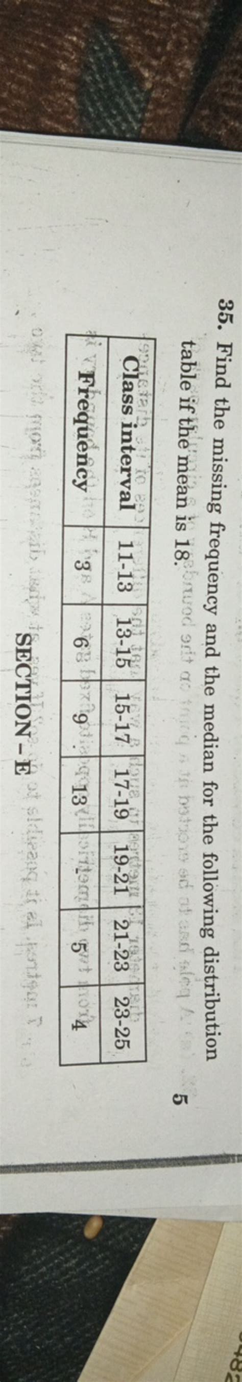 Find The Missing Frequency And The Median For The Following Distribution