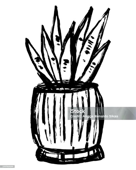 뱀 식물 스케치 스타일 검은 브러시 일러스트 그래픽 포스터 티셔츠 카드 및 다양한 인쇄 제품에 대 한 거친에 대한 스톡 벡터 아트 및 기타 이미지 Istock