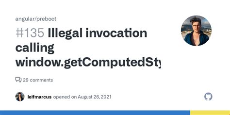 Illegal Invocation Calling Windowgetcomputedstyle · Issue 135