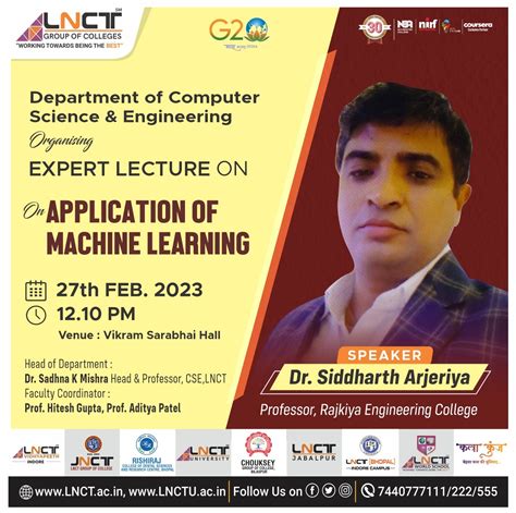 Expert Lecture On The Application Of Machine Learning Lnct Group