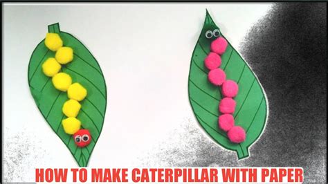 How To Make Caterpillar With Paper And Cotton Balls Easy Art Craft