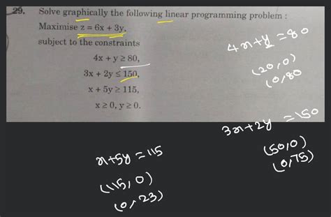 29 Solve Graphically The Following Linear Programming Problem Maximise