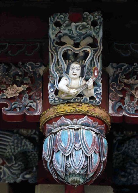 精美仙子飞天妙音垂花柱 2 古建筑 中国古风图片素材大全 古风家