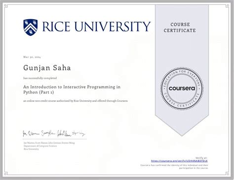 Completed An Introduction To Interactive Programming In Python Gunjan Saha Posted On The