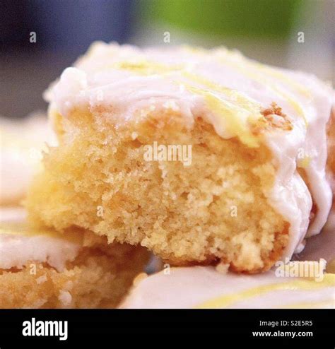 Lemon Drizzle Cake Stock Photo Alamy