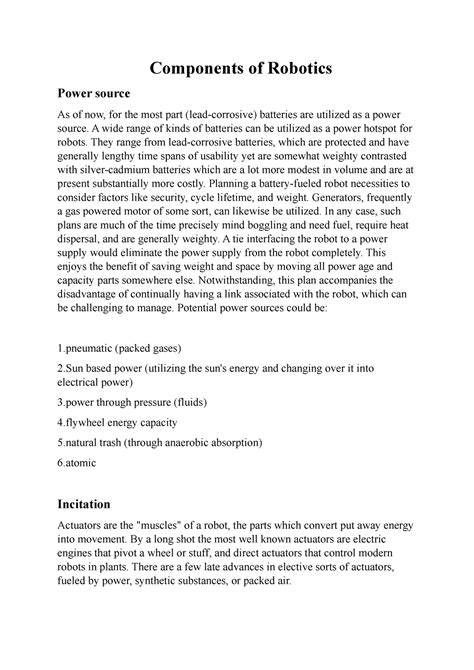 components of robotics components of robotics power source as of now