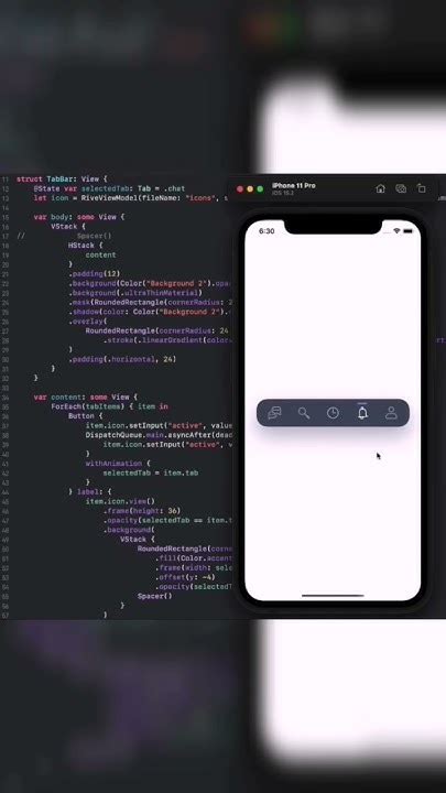 📱animated tab bar 💫 coding iosapp swiftui xcode 100daysofswiftui
