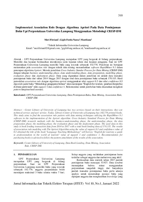 pdf implementasi association rule dengan algoritma apriori pada data