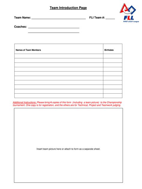Fll Core Values Nomination Form Team Introduction Page Fill Out And Sign Printable Pdf
