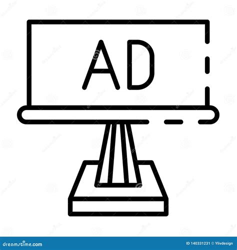 Ad Billboard Icon Outline Style Stock Vector Illustration Of Marketing Panel 140331231