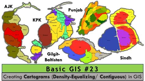 Basic Gis 23 Creating Cartograms Density Equalizing Contiguous In Gis Urdu Hindi Youtube