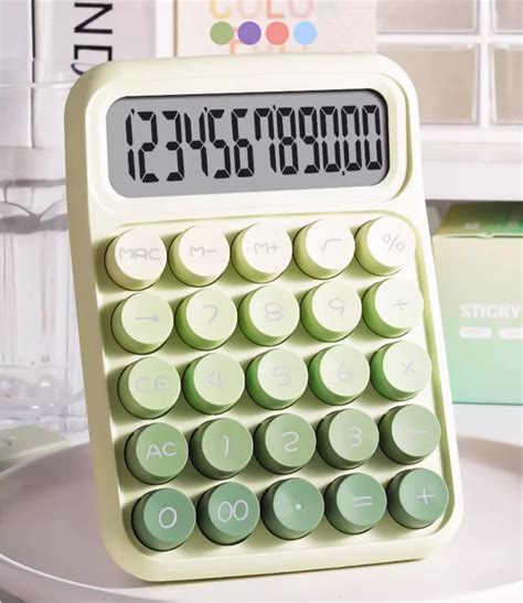 Desktop Cute Aesthetic Mechanical Switch Calculator Digits Large Lcd Display Purple