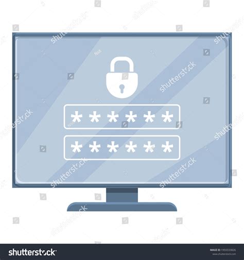 Pc Password Protection Icon Cartoon Pc Stock Vector Royalty Free 1959333826 Shutterstock