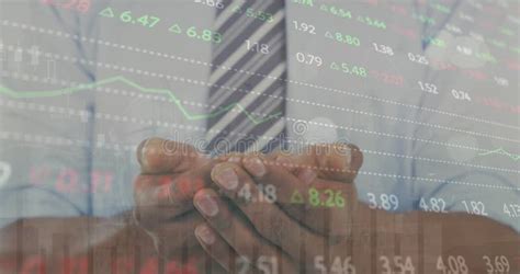 Animation Of Stock Market Data Processing Over Mid Section Of