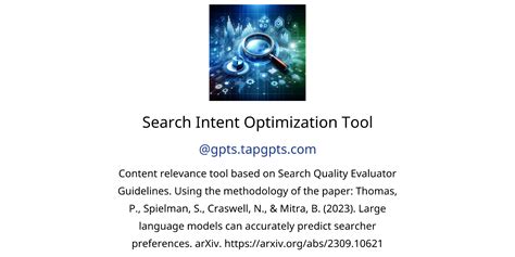 Search Intent Optimization Tool Gpts Features And Functions Examples