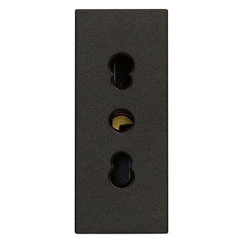 VIMAR SICURY 2P E 16 A 250 V Bpresa Socket Outlet Italian Standard Type P17 11 Black 30203 G