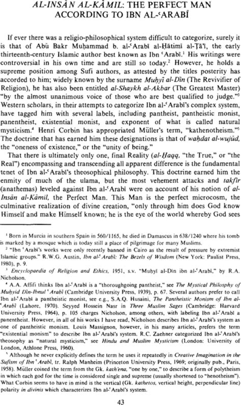 Al‐insĀn Al‐kĀmil The Perfect Man According To Ibn Al‐arab Little