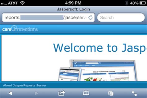 cannot login to jasperserver on my iphone hard to view products