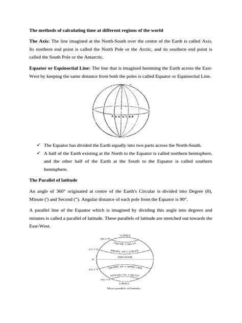 The Methods Of Calculating Time At Different Regions Of The World Pdf Latitude Science