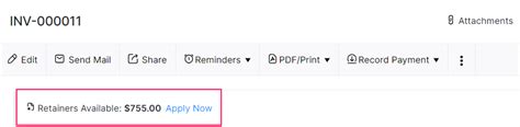 Functions In Retainer Invoices Help Zoho Billing