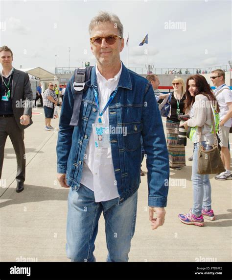 Rock Star Eric Clapton In The Paddock Before The Start Of The Grand Prix At The Silverstone