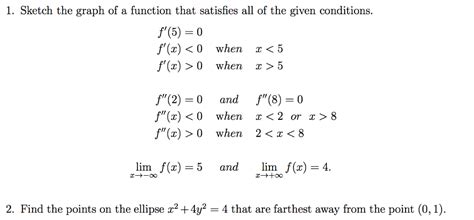 solved sketch the graph of a function that satisfies all of