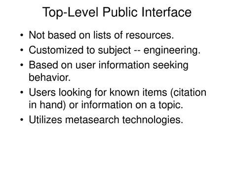 Metasearch Top Level Interface Reference Applications Ppt Download
