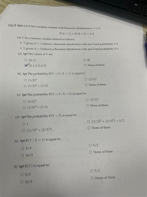 Solved Part B Gpts Let X Be A Random Variable With Bernoulli