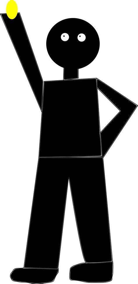 Clipart Cartoon Guy Placing Light Bolb