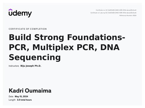 Udemy Course Completion Certificate Oumaima Kadri