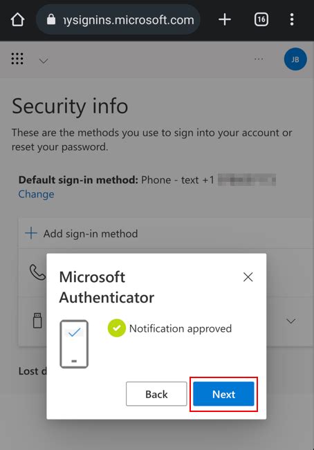 Setting Up The Microsoft Authenticator App Using Mobile Phonedevice