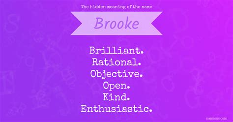 The Hidden Meaning Of The Name Brooke Namious