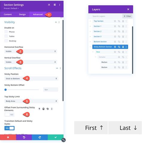 How To Add Sticky Page Navigation Links Next Previous First Last To Divi Sections Ask The