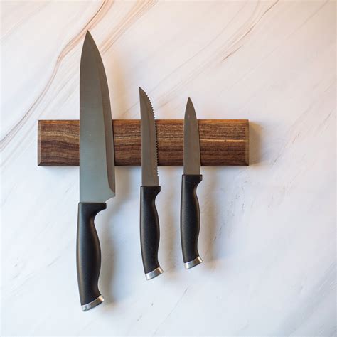 Magnetic Knife Holderwood Knife Stripknife Barwalnut Knife Etsy