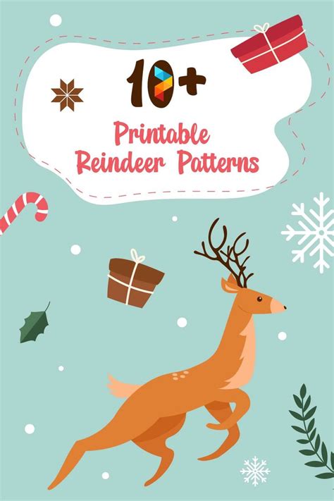 Printable Reindeer Patterns Reindeer Craft Reindeer Diy Christmas