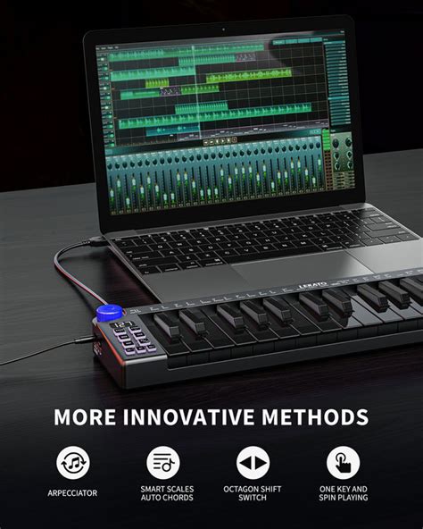 Lekato 25 Key Mini Midi Keyboard Controller Bluetooth Velocity Sensiti