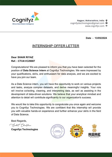 shaik riyaz on linkedin datascience internshipaccepted cognifyz