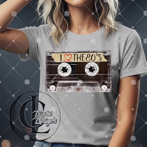 I Love The 80s Cassette Retro Music Digital Download Graphic Tshirt