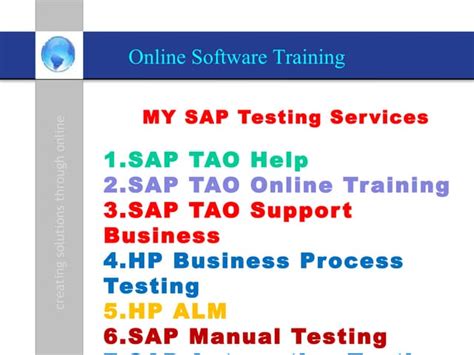 Sap Tao Online Trainingssap Erp Testing Erp Testing Hp Alm Ppt